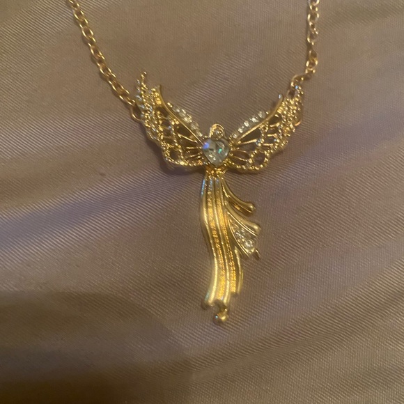 Jewelry | Elegant Gold Angel Pendant Necklace | Poshmark